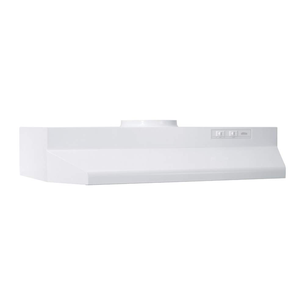 Broan-NuTone Economy 30-inch Under-Cabinet Easy Install Range Hood with 2-Speed Exhaust Fan and Light, 230 Max Blower CFM, Black