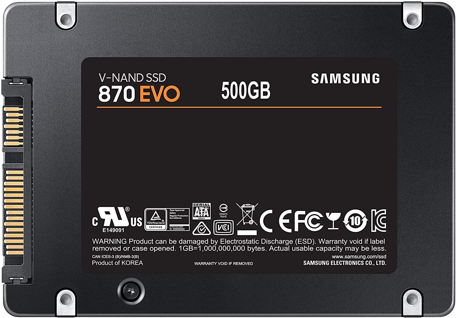 NATIVO HARVEST Sam-Sung 870 EVO SATA III SSD 2.5β / MZ-77E500B / Internal Solid State Hard Drive, Upgrade PC or Laptop Memory and Storage for IT Pros, Creators, Everyday Users (500 GB)