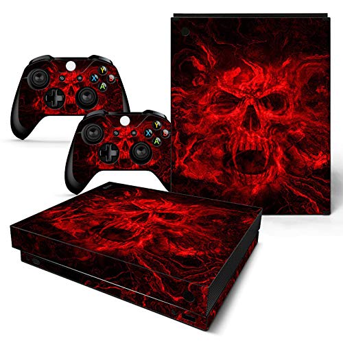 Skin Sticker Vinyl Decal Decal Cover for Microsoft Xbox One X Console and 2 Controllers