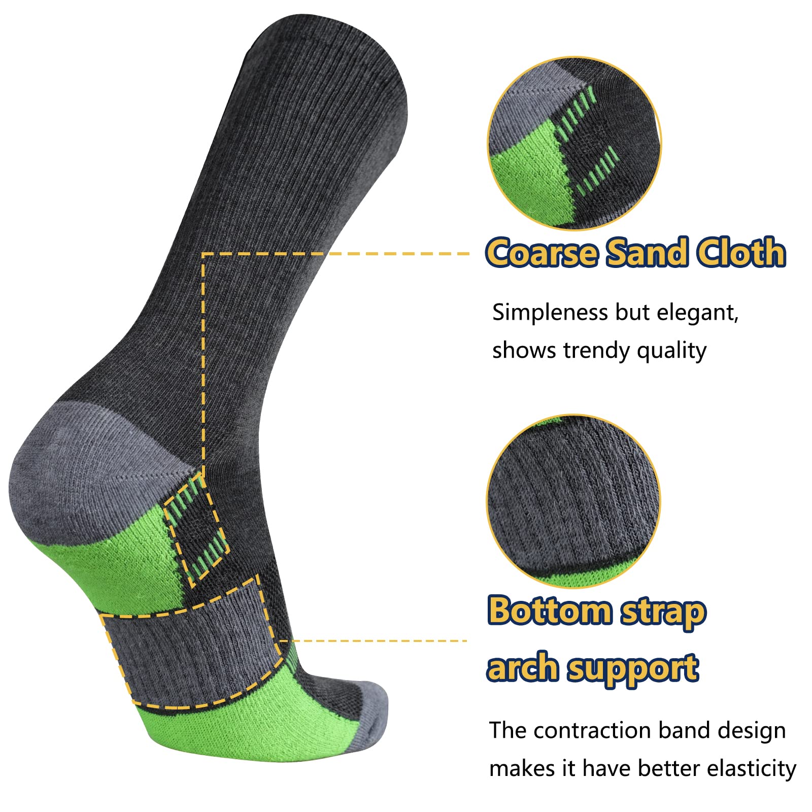 COOVAN Mens Crew Socks 6 Pairs Athletic Running Cushion Thick Warm Work Socks for Men