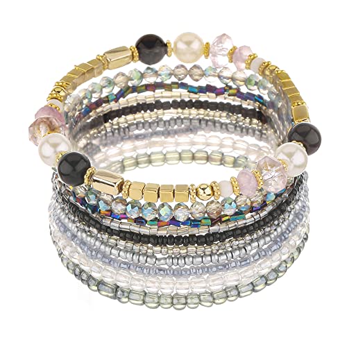 iYours 6 sets Bohemian Multilayer tassels bracelet Handmade Wrap Bracelets Bangle Jewelry Bracelets for Women (JA6-4)