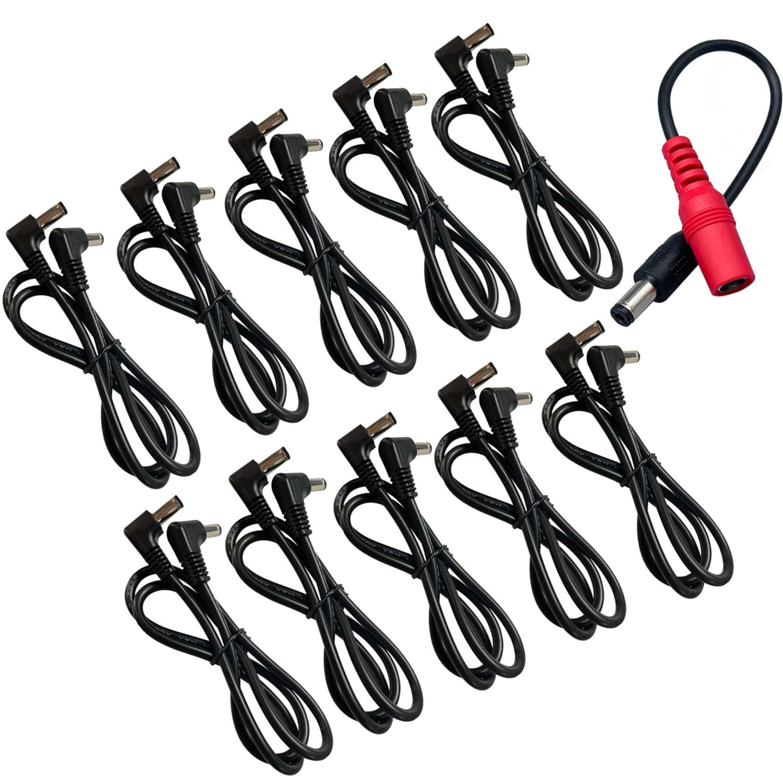 SOLUTEK Guitar Pedal Power Cable for Pedal Board Center Standard Negative Polarity (Right Angles and a Reversed, 24")