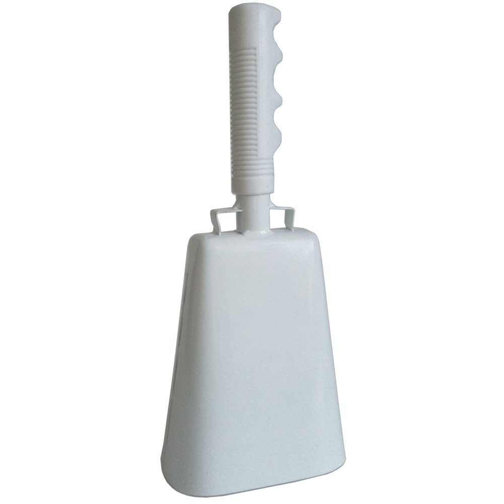 Toys+ Cowbell with Handle Various Sizes and Colors (White/White, 11")