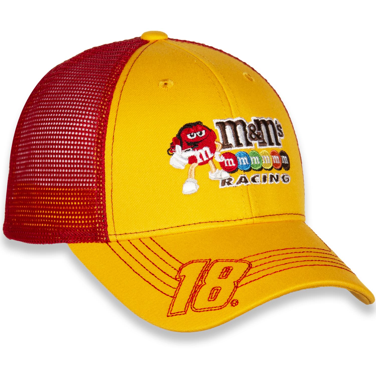 Checkered Flag Sports NASCAR 2022 Vintage Sponsor Trucker Mesh Adjustable Hat Cap-Kyle Busch #18