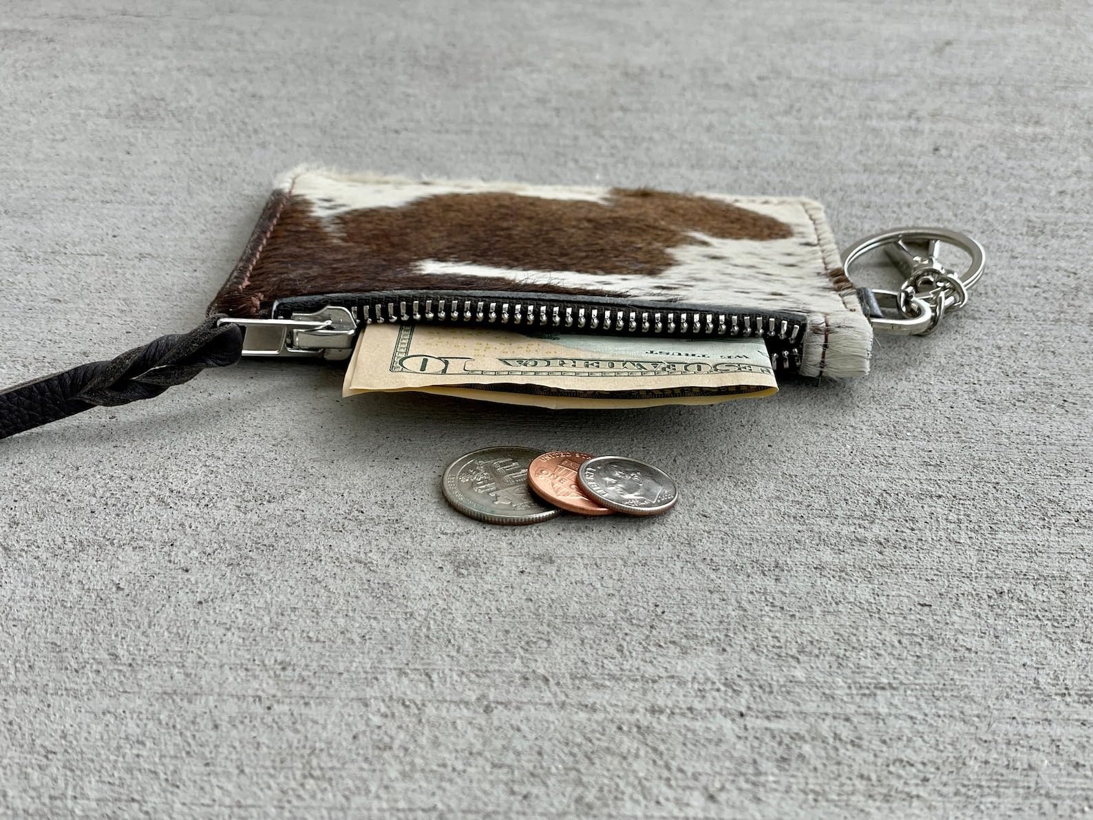 Chic Cowhide Keychain Wallet with Credit Card Holder, Coin Purse - Ideal Gifts for Her
