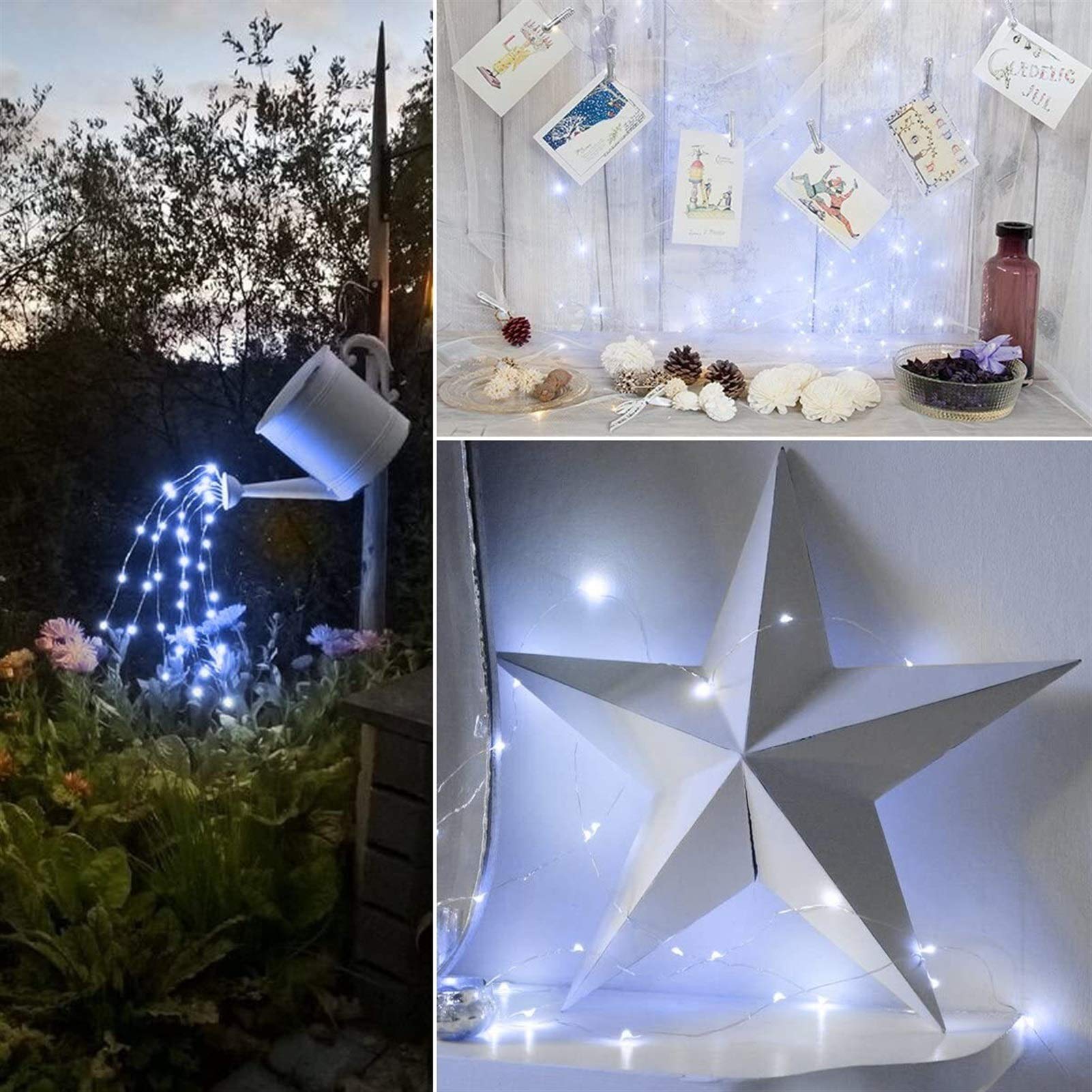 ZSMPY Fairy Lights LED Christmas Lights, Solar String Lights, Copper Wire Solar Garden Lights with 2 Modes, Waterproof Indoor/Outdoor Solar Lights for Tree, Garden, Home, Wedding, Party