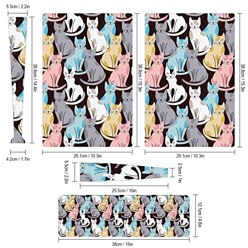 Colorful Cats Full Protective Skin Cover Design Wrap Decal Sticker Compatible with PS5 Digital Edition Console and Controller