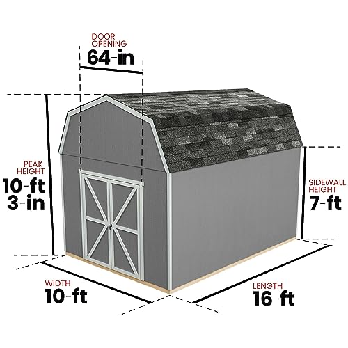 Handy Home Products Braymore 10x16 Do-It-Yourself Wooden Storage Shed with Floor