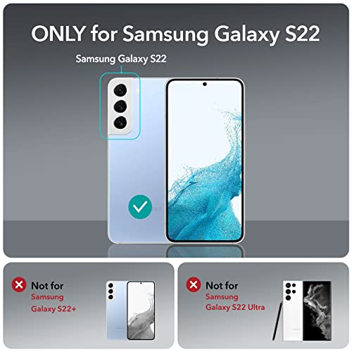 ESR Metal Kickstand Case Compatible with Samsung Galaxy S22 (6.1 Inch) (2022), Versatile Patented Kickstand, Crystal Clear Scratch-Resistant Back Cover, Clear