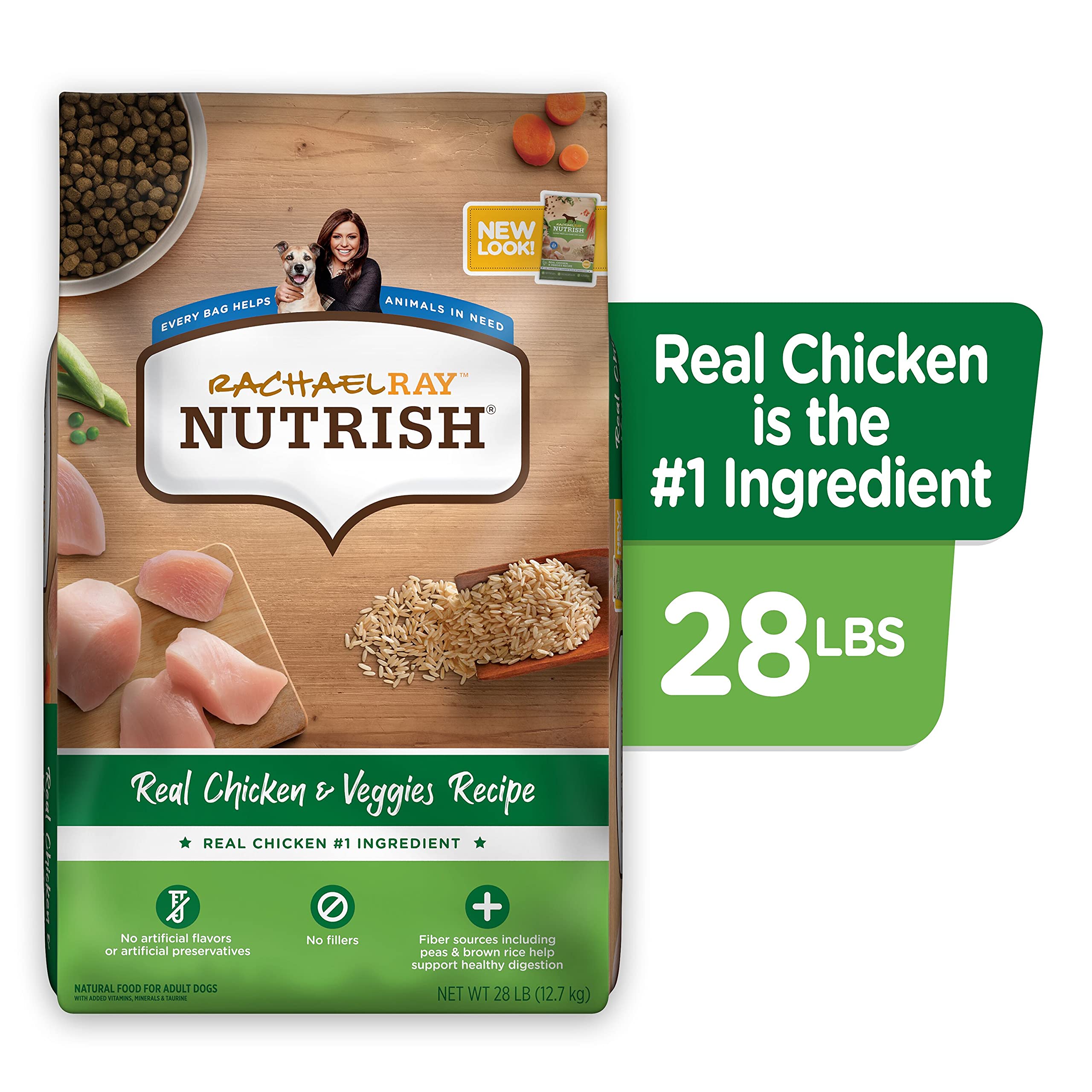 GYCO Natural Dry Dog Food, Real Chicken & Veggies Recipe, 28 lbs - Natural Prebiotics Help Support Healthy Digestion - #1 Ingredient