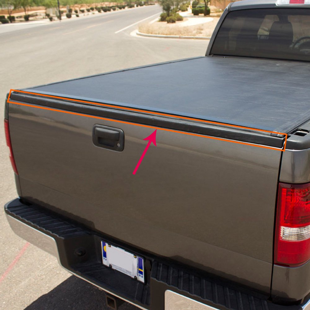 CHEDA Rear Tailgate Molding, Compatible with 2004-2008 Ford F-150 /Lincoln Mark LT 2006-2008, Black Cap Guard