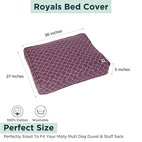 Molly Mutt Medium to Large Dog Bed Cover - Royals Print - Measures 27βX36βX5ββ - 100% Cotton - Durable - Breathable - Sustainable - Machine Washable Dog Bed Cover