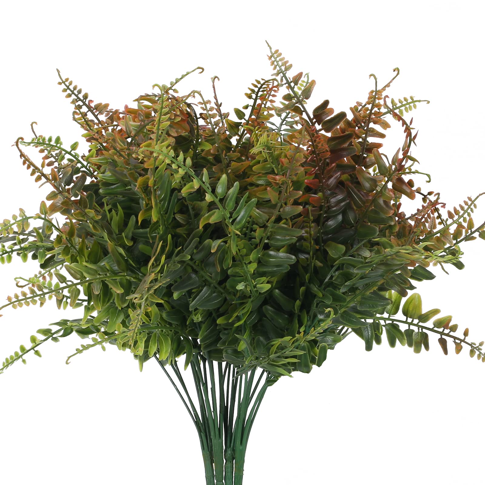 XHXSTORE 4pcs Artificial Boston Fern Plant Plastic Fern Leaves Artificial Fern Bouquet Persian Grass Artificial Shrubs for Fall Outside Inside Hanging Basket Fireplace Garden Home Decoration
