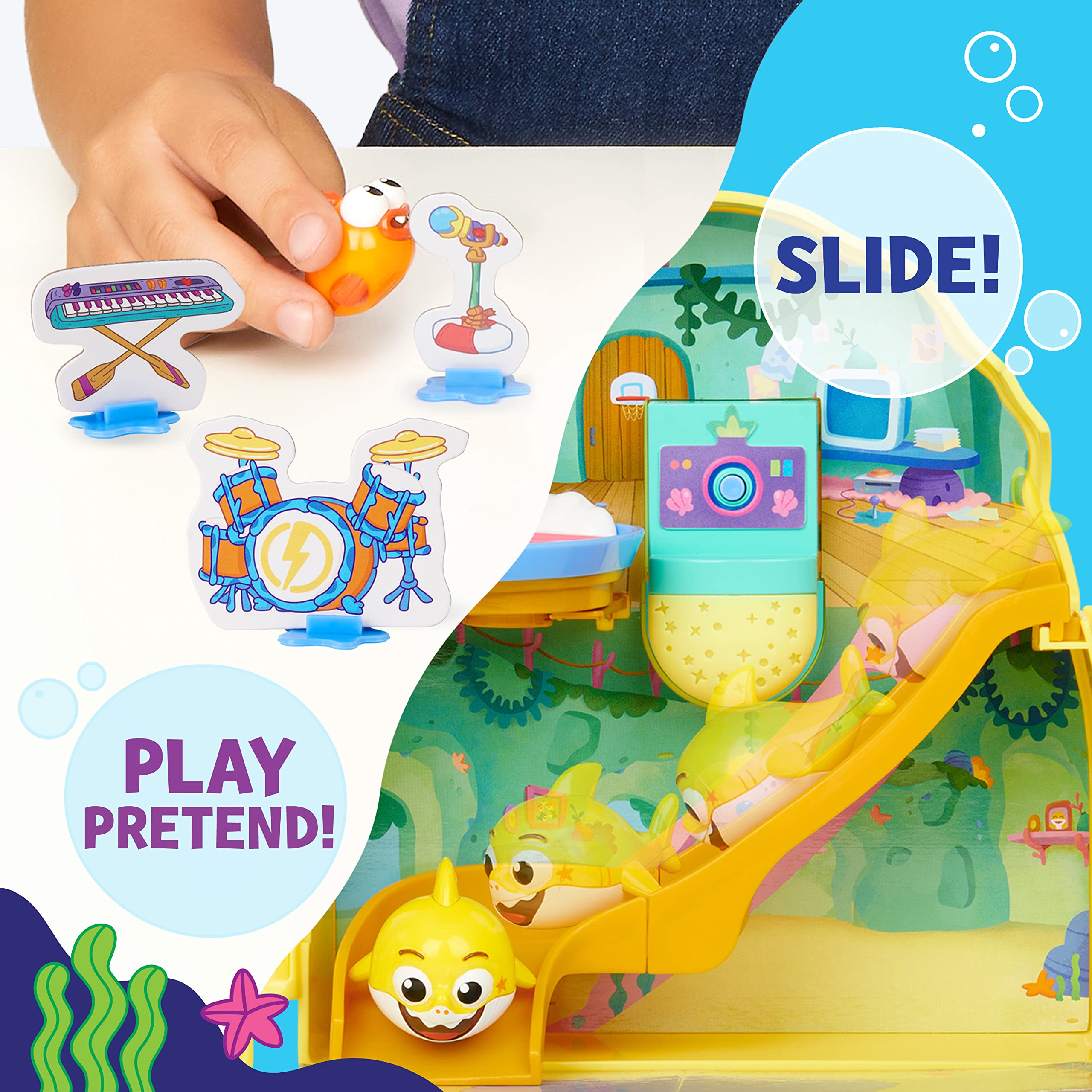 WowWee Baby Shark's Big Show! Shark House Playset – Lights and Sounds Toddler Playset – Interactive Baby Shark Toy