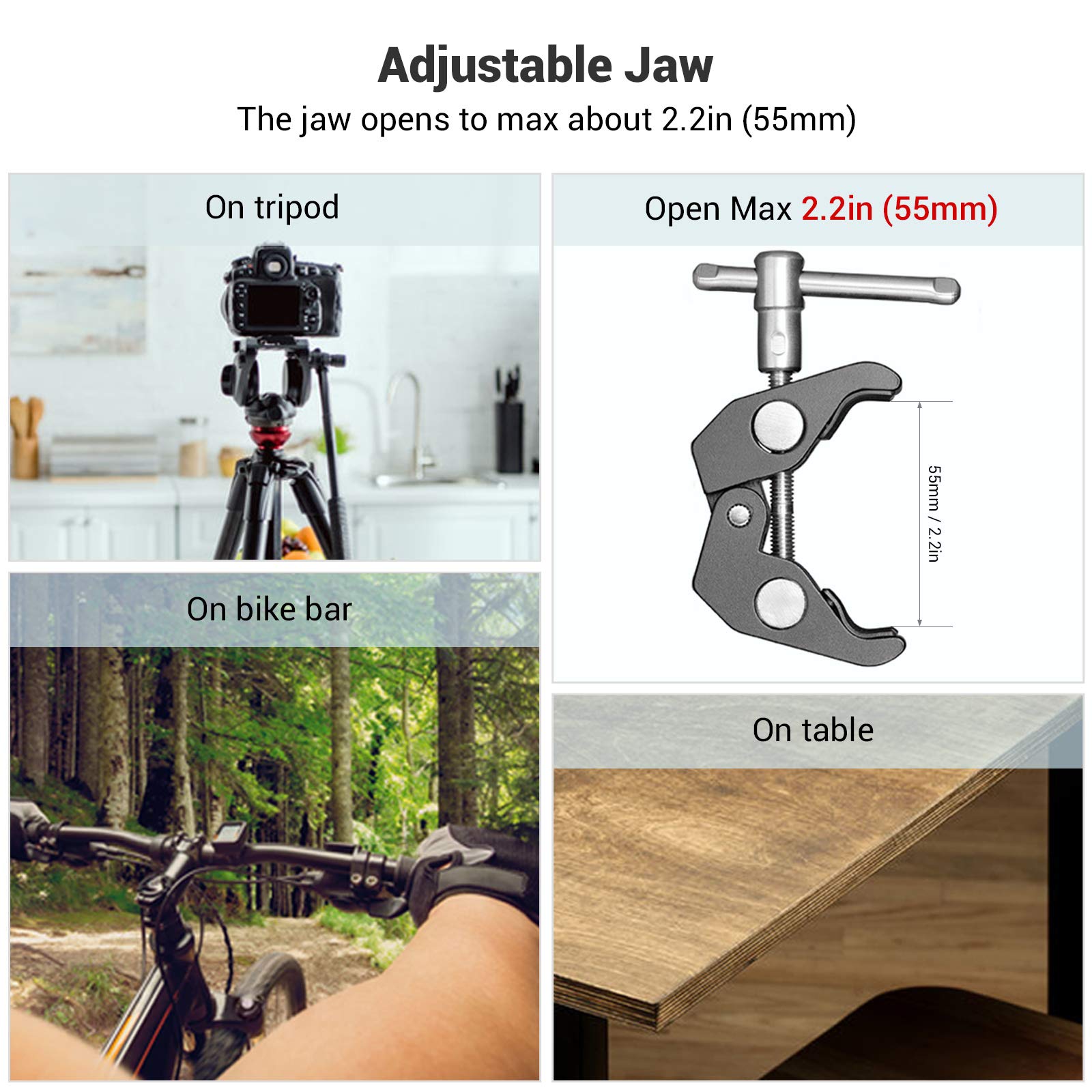 SmallRig Multi-Functional Ballhead Clamp Magic Arm Adapter with Bottom Clamp - 2161
