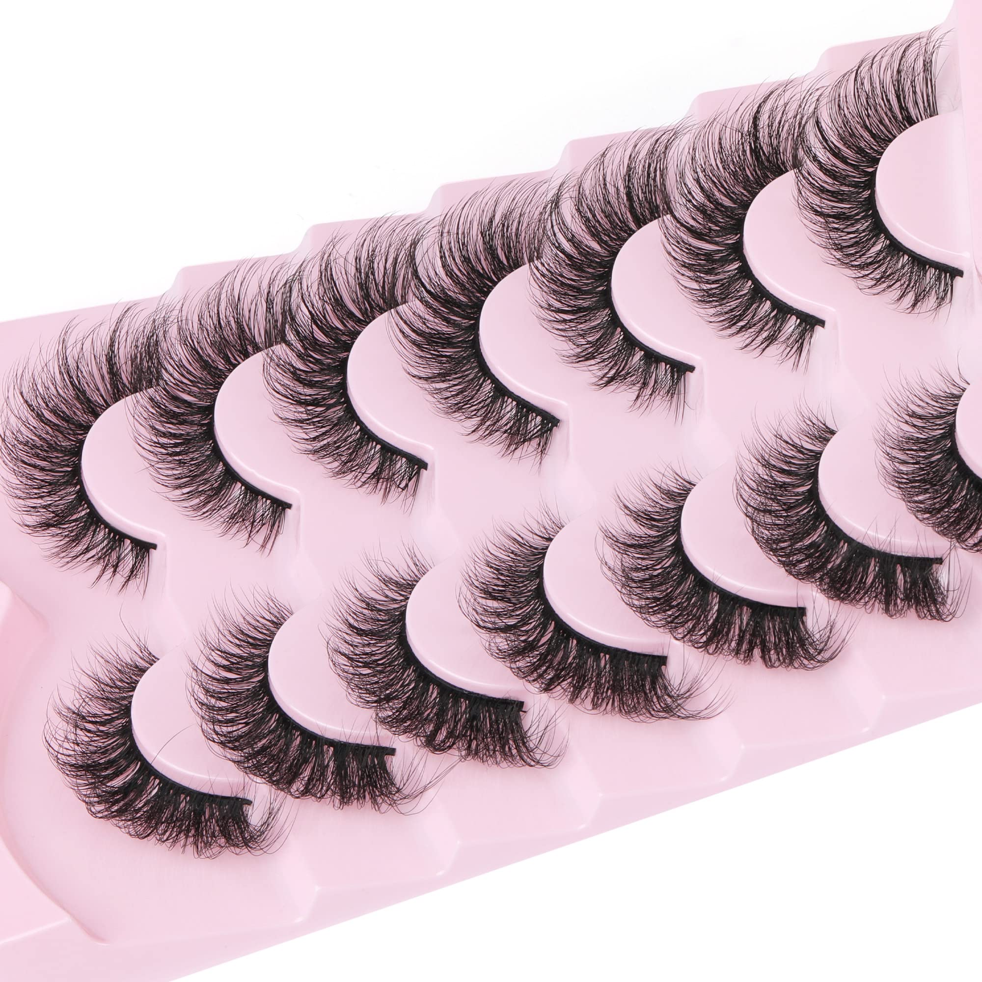 Fluffy False Eyelashes Wispy Fox Eye Lashes Mink Eyelashes Natural Look Fake Lashes that Look Like Extensions by Eefofnn