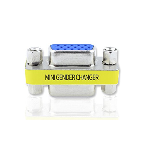 WOVTE SVGA Connector, DB HD New 15 VGA SVGA KVM Female to Female Gender Changer Adapter Coupler Pack of 2