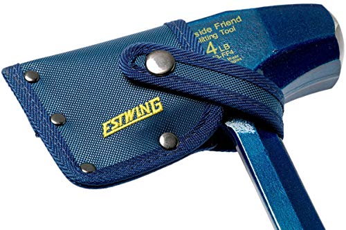 ESTWING Fireside Friend Axe - 14" Wood Splitting Maul with Forged Steel Construction & Shock Reduction Grip - E3-FF4, Blue