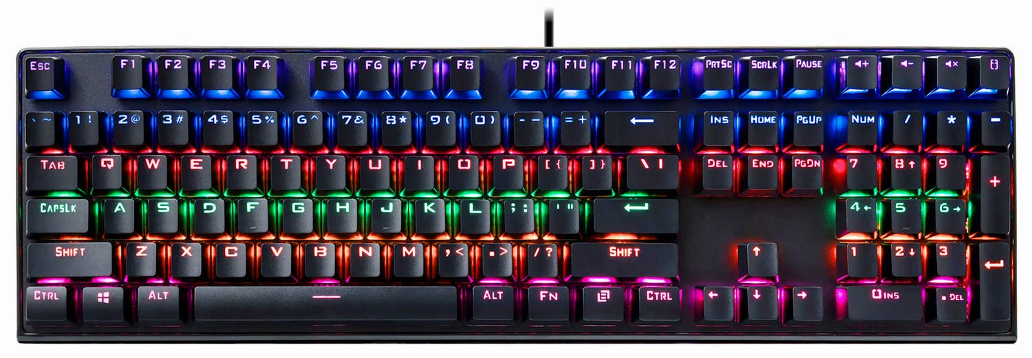 CHONCHOW Mechanical Gaming Keyboard, USB Wired RGB 108 Keys Gaming Keyboard Compact LED Rainbow Backlit Mechanical Gaming Keyboard for PS4 Xbox PC Gamer