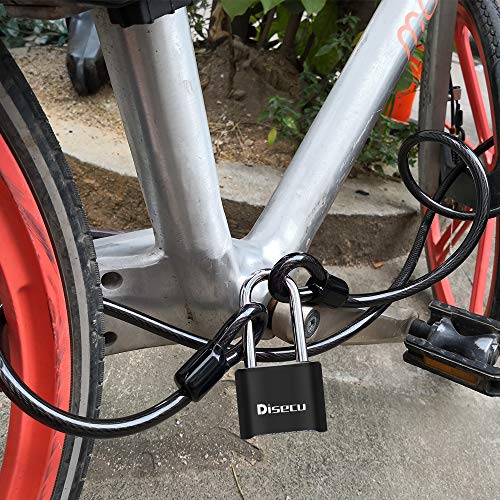 Disecu Heavy Duty 4 Digit Combination Lock 2.5 Inch Long Shackle Outdoor Waterproof Padlock for School Gym Locker, Gate, Hasp Storage, Toolbox, Fence, Case, Bike (Black, 2 Pack)