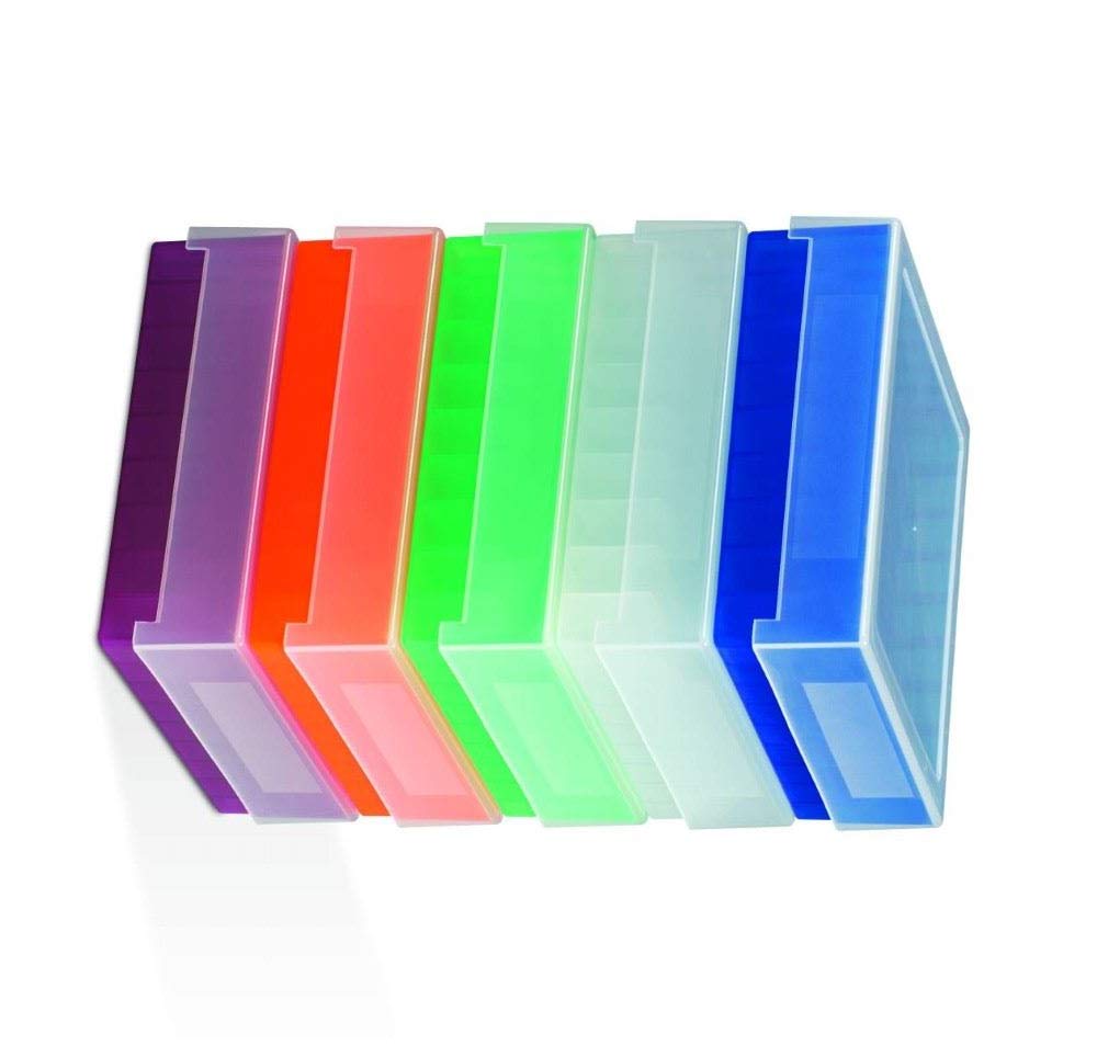 SP Bel-Art 81-Place Plastic Freezer Storage Boxes; Assorted Colors (Pack of 5) (F18852-0016)