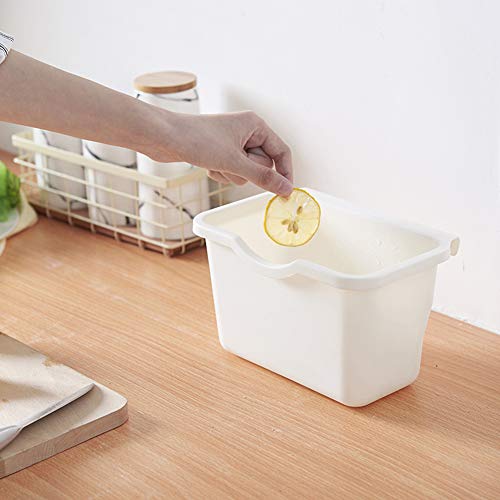 Ochine Kitchen Trash Can Kitchen Compost Bin for Counter Top or Under Sink, Hanging Kitchen Waste Bin Plastic Small Garbage Can Wastebasket for Cabinet Car Bedroom Bathroom Kitchen Office