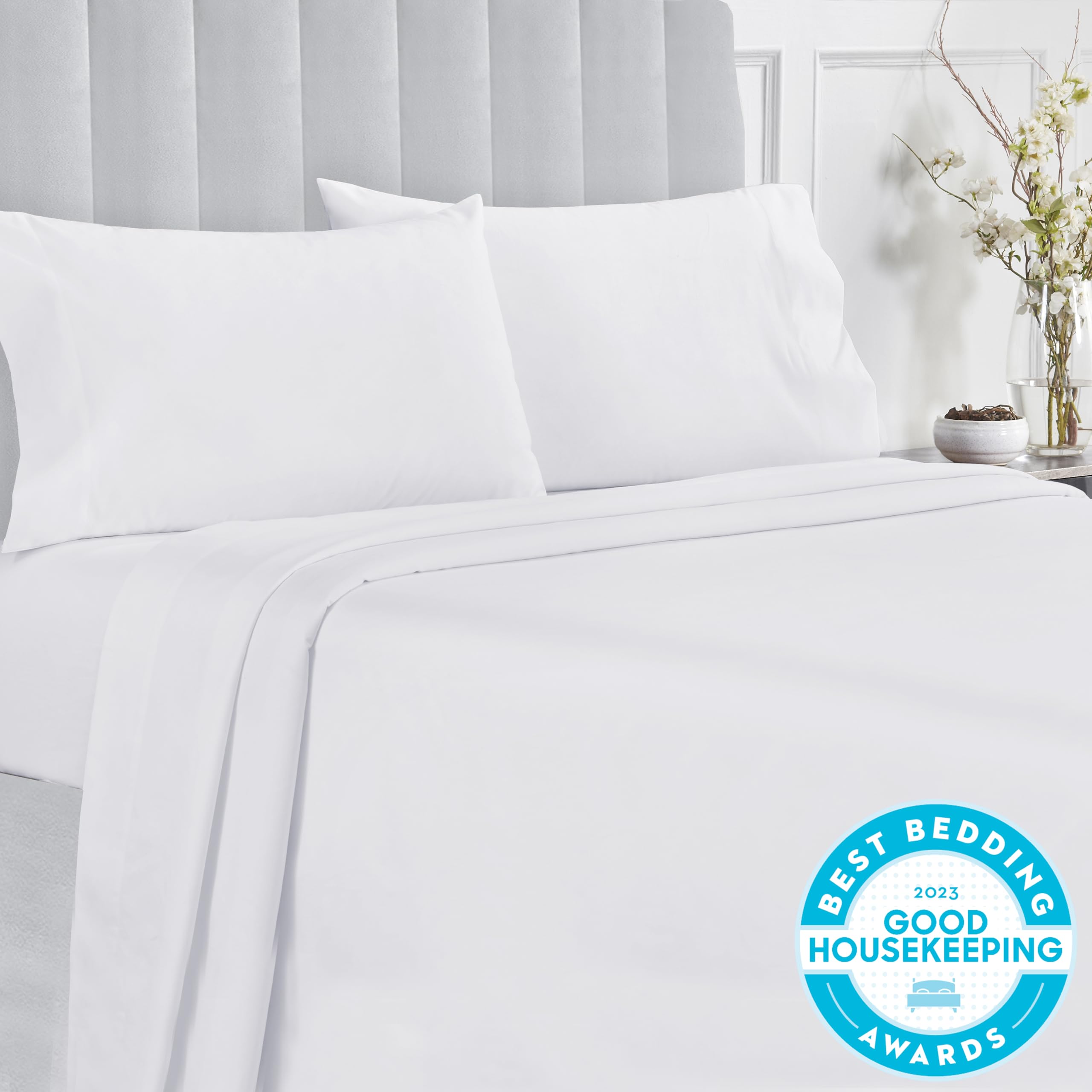 California Design Den Soft 100% Cotton Sheets, Full Size Sheet Sets, 4 Pc, 400 Thread Count Sateen Bedding, Deep Pocket Sheets, Cooling Sheets, Full Size Sheets, Breathable Bed Set (Indigo Navy Blue)