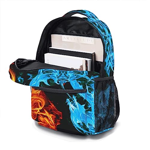 Ice & Fire Dragon Backpack, Stylish Laptop Bag Durable Dragon Daypack with Multiple Pockets, Classic Shoulders Backpack(Ice & Fire Dragon)