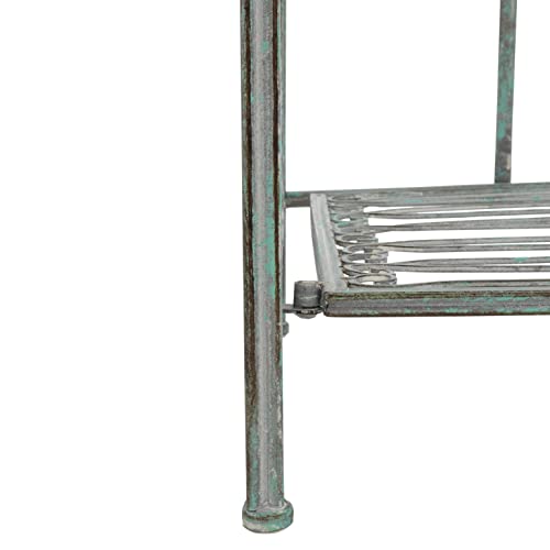 SAFAVIEH Outdoor Collection Amaris Victorian Antique Dark Green Wrought Iron 4-Tier Baker's Rack