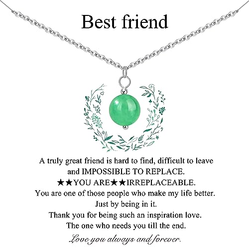 Jade Pendant Best Friend Birthday Gifts for Women Her Gifts for Your Best Friend Teen Girls Best Friend Necklace for Christmas College Graduation Back to School Thanksgiving Day Green Crystal Necklace
