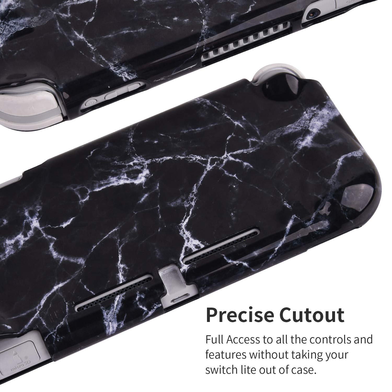 CAGOS Protective Case Compatible with Nintendo Switch Lite, Hard Shell TPU Grip Skin Case Cover Shock-Absorption and Anti-Scratch Non-Slip Travel Case Nintendo Switch Lite Accessories - Black
