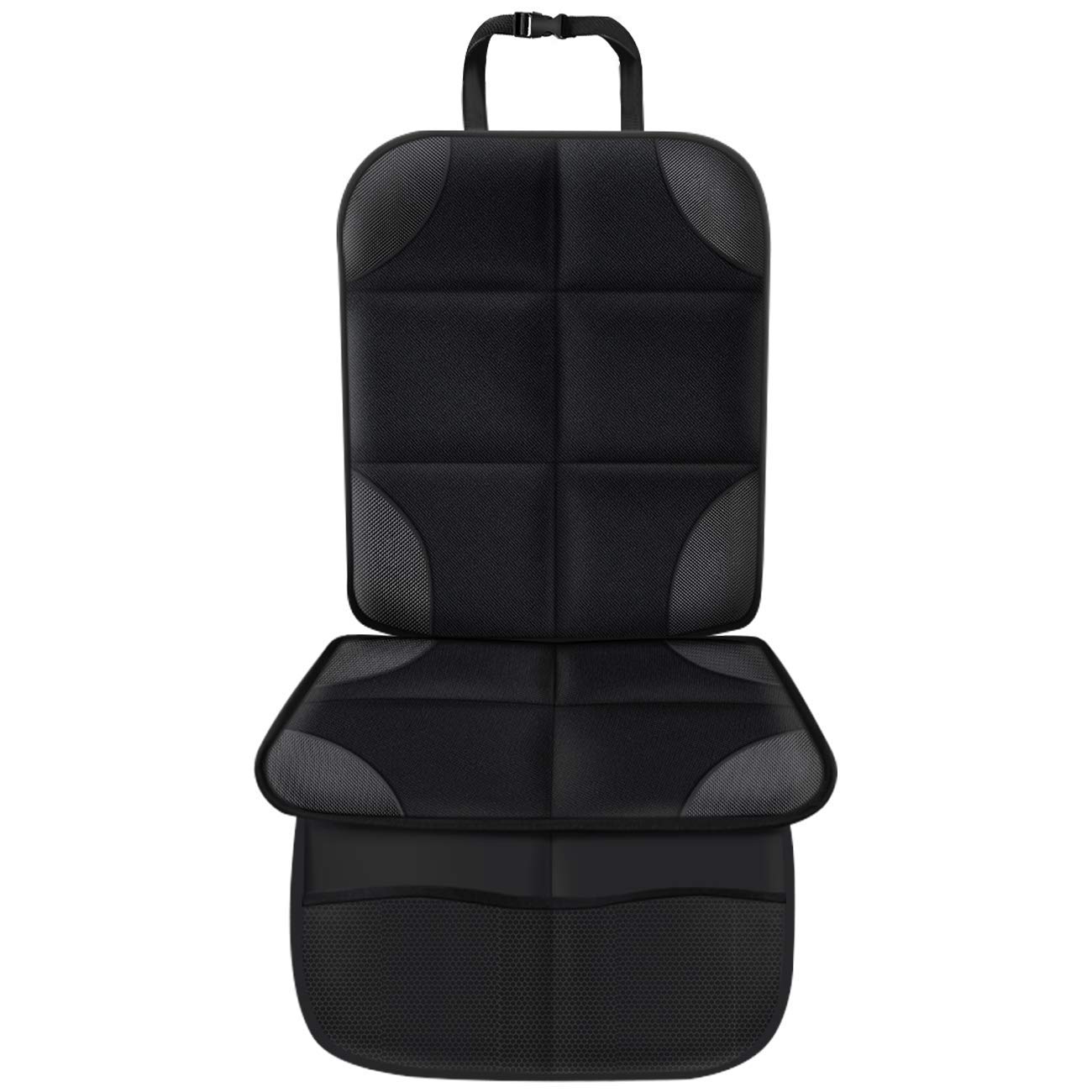 Car Seat Protector, BeaSaf Car Seat Protector for Child and Pet with Thickest Padding to Protect Against Dirt and Damage Non-Slip Backing, 2 Large Organizer Pockets