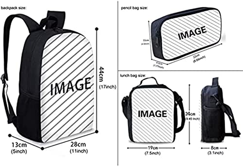 Howanight American Flag Camo Deer Hunting Backpack for Girls Boys Primary School Bag+Lunch Box+Pencil Holder Set