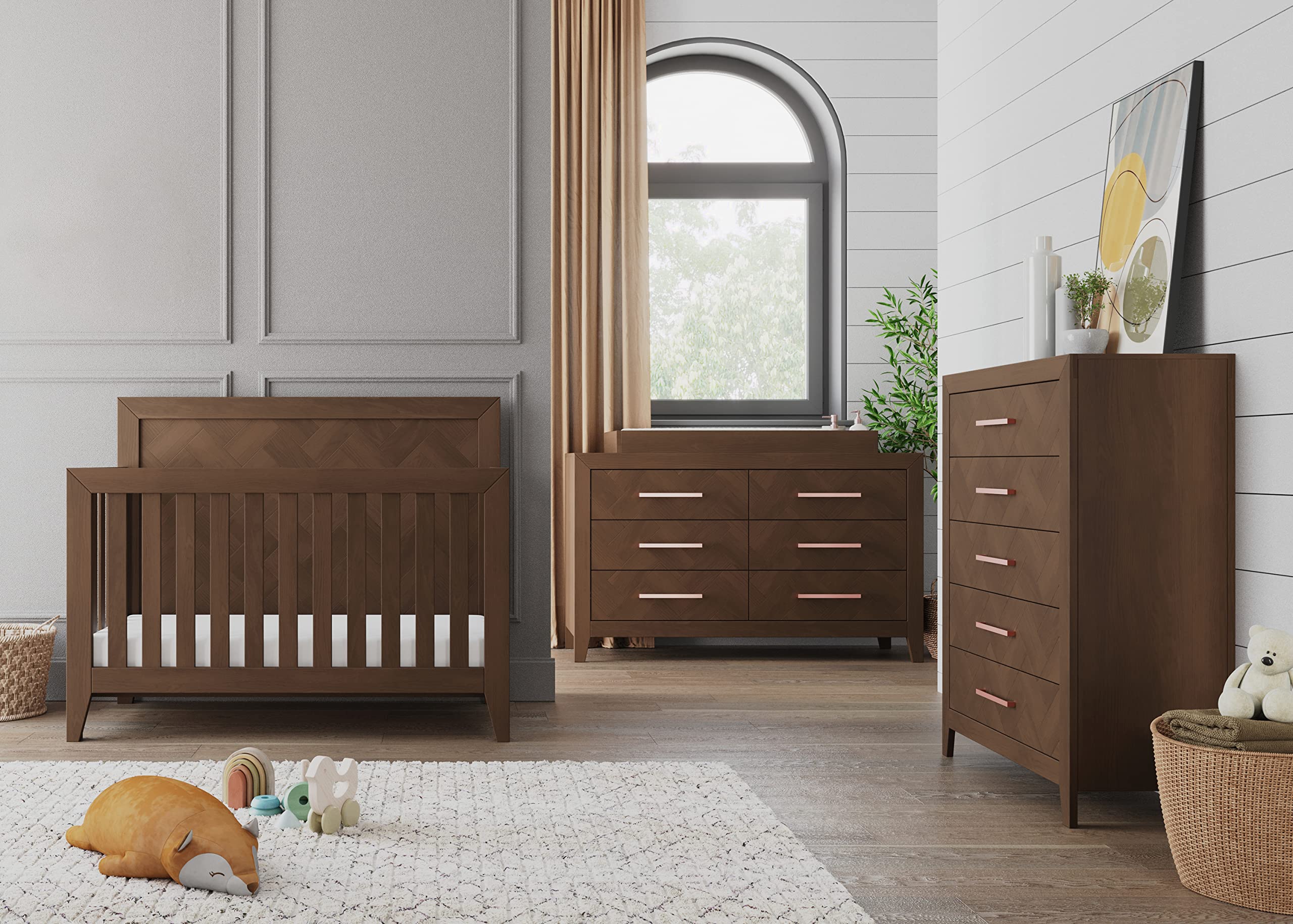 Child Craft Kieran Changing Table Topper, Convert Dresser into a Changing Table Surface, Securely Attaches, Non-Toxic, Baby Safe Finish (Toasted Chestnut)