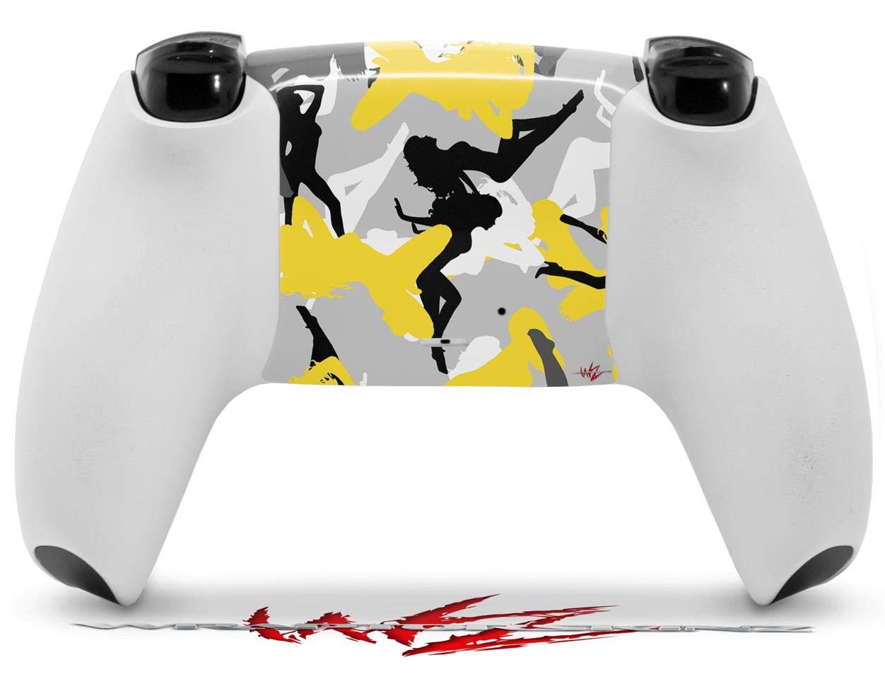 WraptorSkinz Skin Wrap compatible with Sony PS5 DualSense Controller Sexy Girl Silhouette Camo Yellow (CONTROLLER NOT INCLUDED)
