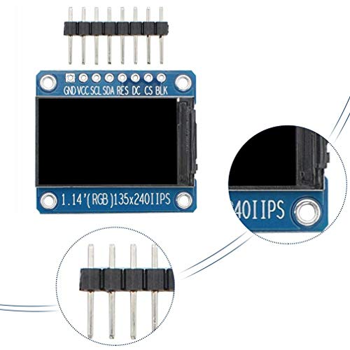 Cupsofu 1.14 Inch TFT Display IPS LCD Display Module ST7789 135X240 SPI Full Color 8Pin High Definition Screen,PCB Backplane