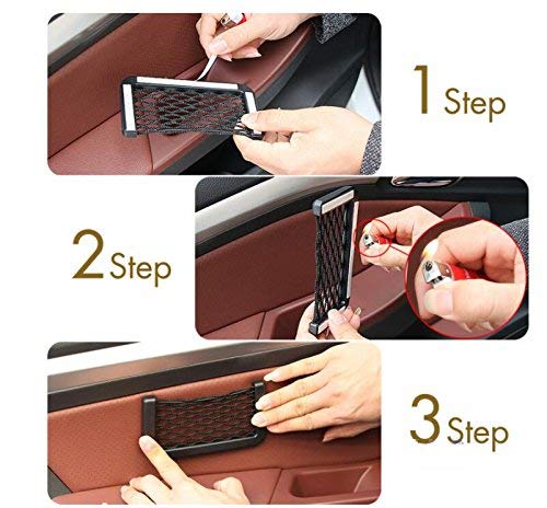 Car String Bag Map Pocket Strong scalability Stickers Phone Holder Storage Organizers Net Car-styling Adhesion promoter For Jeep Toyota Ford BMW 2 Pcs
