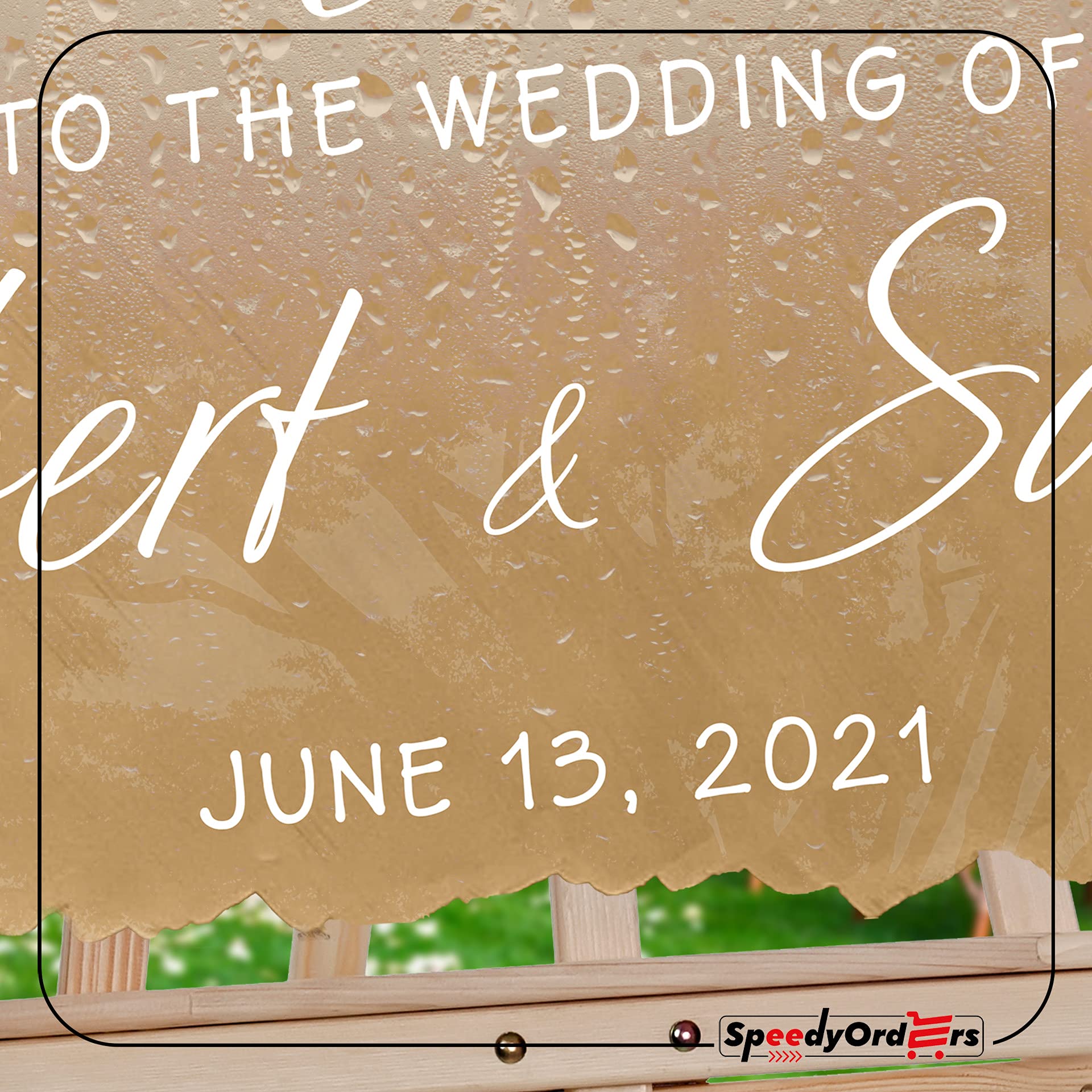SPEEDYORDERS Garden Garland Welcome to Our Wedding Sign - Personalized Wedding Welcome Sign - Custom Wedding Reception Signs - Wedding Poster (Wedding Sign 6, Paper)