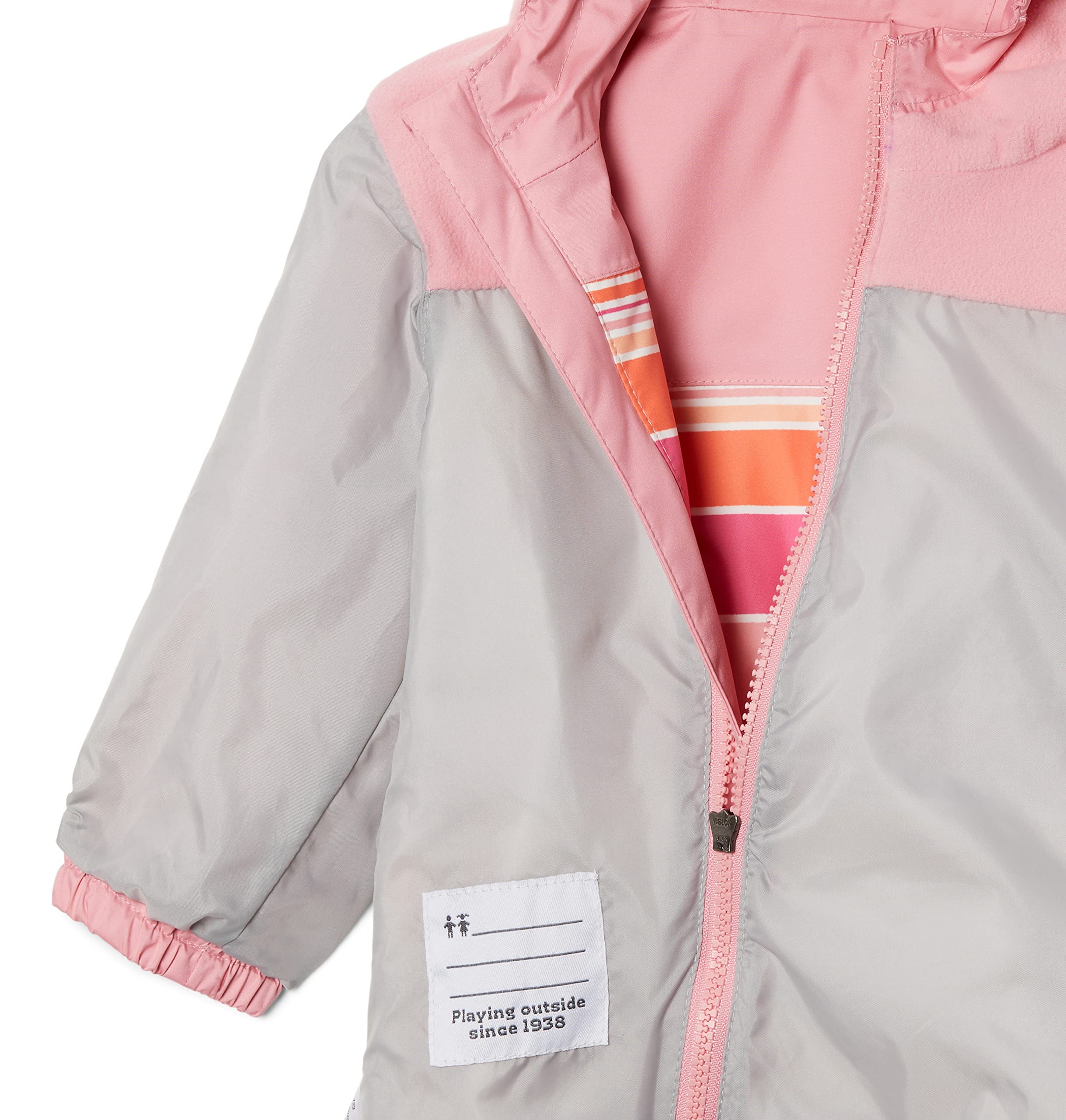 Columbia Baby Critter Jitters II Rain Suit, Wild Geranium Danby Stripe/Pink Orchid, 12/18