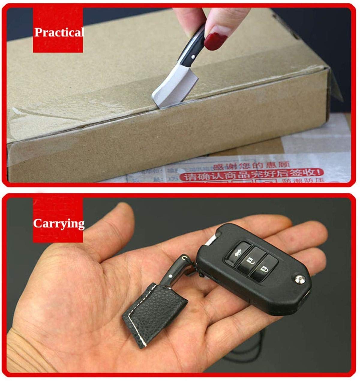 KOWAKA EDC Tool Mini Knife, Small Pocket Keychain Neck Blade Chef Knife (1)