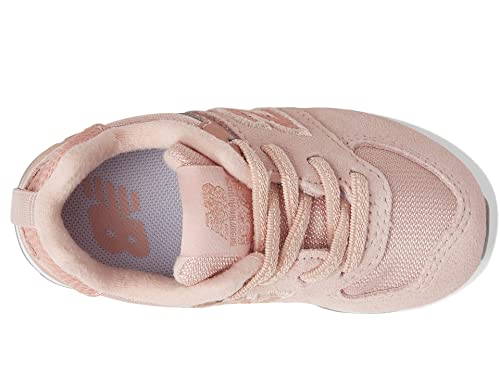 New Balance Girls 574 V1 Bungee Sneaker, Pink Haze/White, 7 Toddler