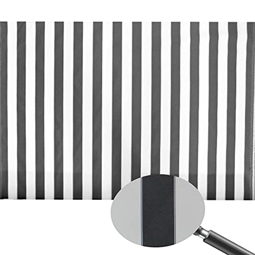 STRIPE CANVAS AWNING FABRIC WATERPROOF OUTDOOR FABRIC 60" BLACK/WHTE (5 yards)