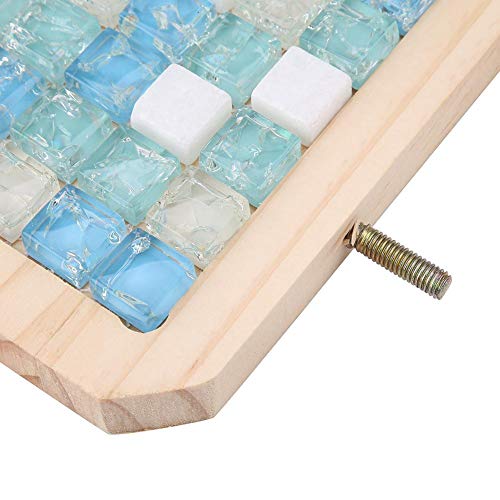 Ichiias Hamster Platform Double-Sided Wooden Rabbit Pedal Small Pet Crystal Stone Cooling Mat Pad, Chinchilla Cage Sturdy Standing and Jumping Wooden Board for Cage Rat Cage