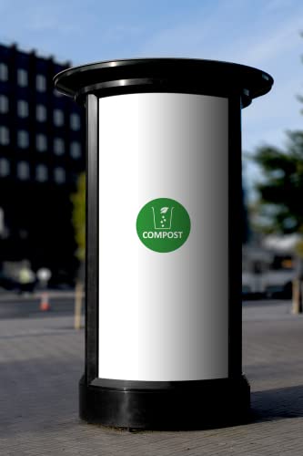 QTYORD Recycle Sticker Trash Bin Label 4" x 4" 30 Pack Organize & Coordinate Garbage Waste from Recycling Indoor/Outdoor Home Kitchen & Office Use