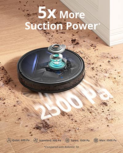 eufy by Anker, RoboVac G20, 2500 Pa Strong Suction, Dynamic Navigation, Voice Control, Ultra-Slim, App, Robot Vacuum, Compatible with Alexa, Ideal for Hard Floors and Pet Hair