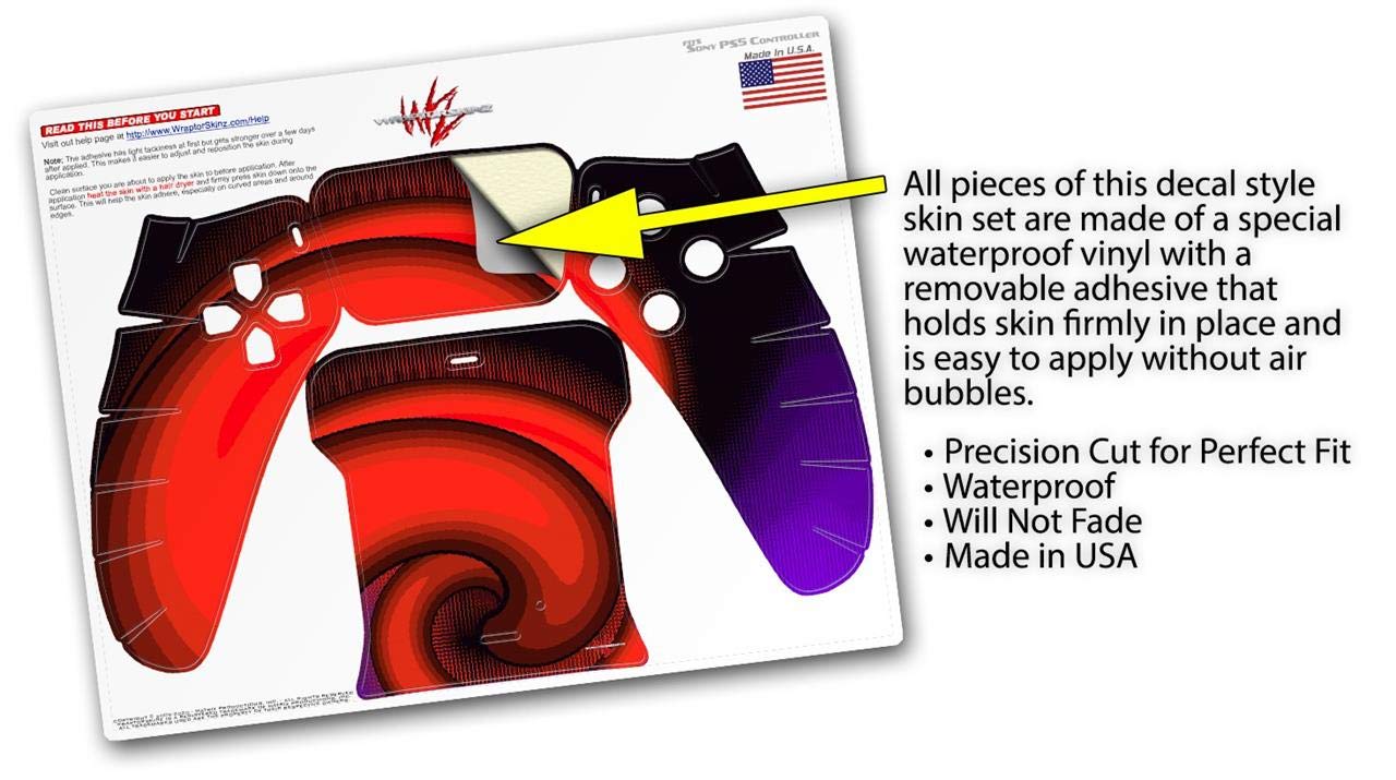 WraptorSkinz Skin Wrap compatible with Sony PS5 DualSense Controller Alecias Swirl 01 Red (CONTROLLER NOT INCLUDED)