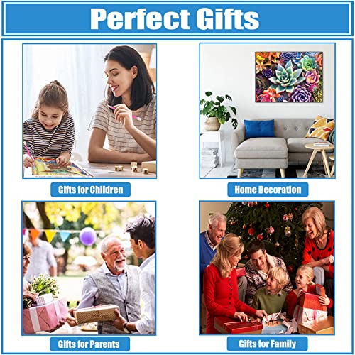 Succulent Diamond Painting Kits for Adults - 5D Diamond Art Kits for Adults Kids Beginner,DIY Flowers Full Drill Paintings with Diamonds Gem Art for Adults Home Wall Decor 11.8x15.7inch