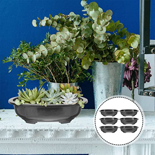 ERINGOGO Bonsai Planter Pot 18pcs Bonsai Training Pots, 15 Inches Oval with Drainage Hole, Plastic Large Deep Flower Pot Plants Growing Pots for Nursery, Garden, Balcony Oval Flower Pot