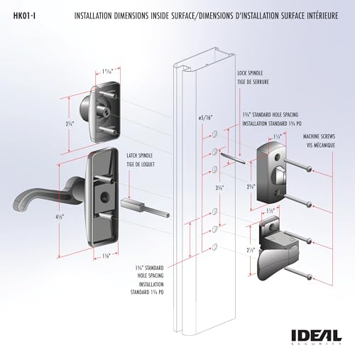 Ideal Security Handle Set with Latch and Keyed Deadbolt, Screen Door Handle, Storm Door Handle, Black