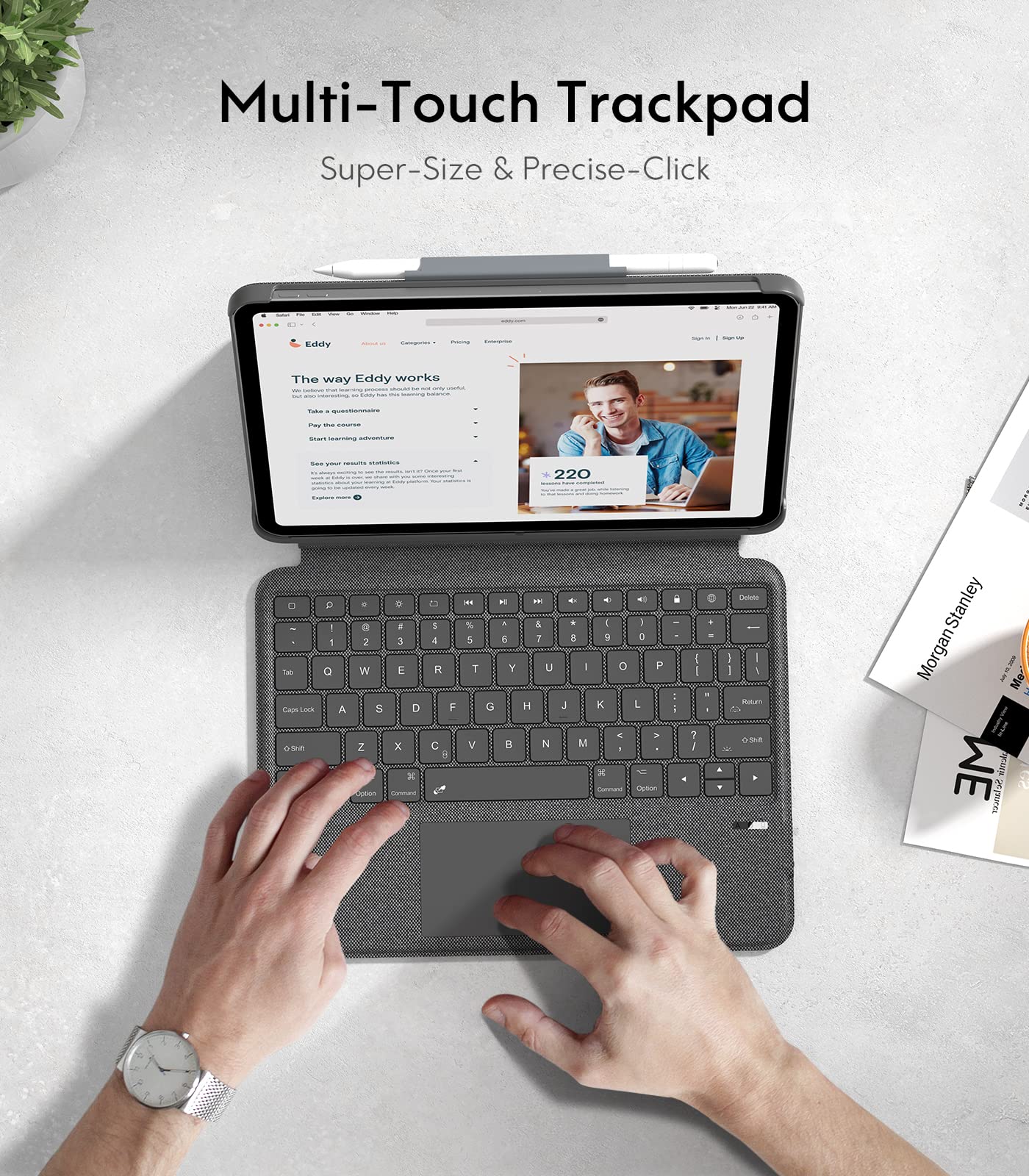 CHESONA Magnetic Detachable iPad Pro 11-inch Case (4th Gen - 2022), Multi-Touch Trackpad, 7-Color Backlit, Bluetooth Keyboard with Kickstand for iPad Pro 11 4th/3rd/2nd/1st Gen, Air 5/4